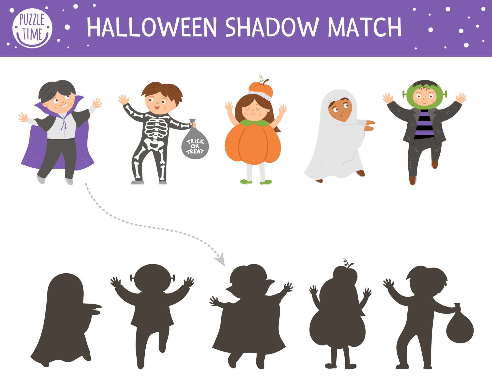 Halloween Shadow Matching Activity for Children - Halloween Haunt