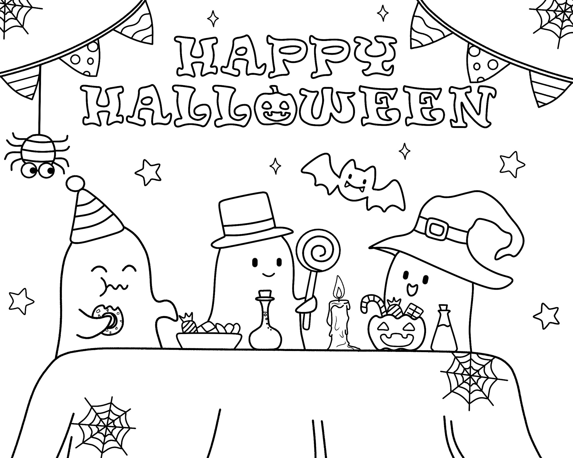 Halloween Coloring Pages of Ghosts - Halloween Haunt